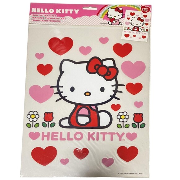 Sanrio | Other | Hello Kitty Kawaii By Sanrio Hearts Fabric Iron On ...